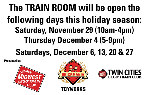 Brickmania Toyworks’ Train Room Open Next Five Saturdays! | Brickmania Blog